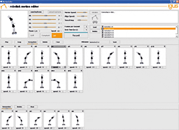 robolink®輕量型機械手臂的IME v2369 igus®運動編輯器